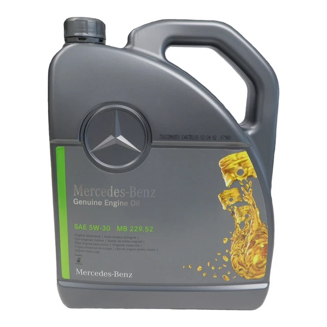 MERCEDES-BENZ GENUINE ENGINE Oil 5W-30 MB 229.52 - 5 Liter | MB OEM 229 ...