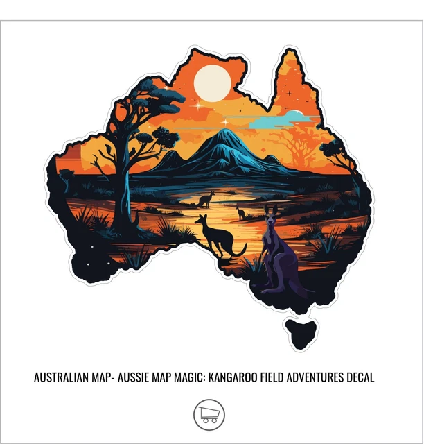 AUSTRALIAN MAP KANGAROO Sunrise, Caravan, Motorhome, Truck, Large Decal ...