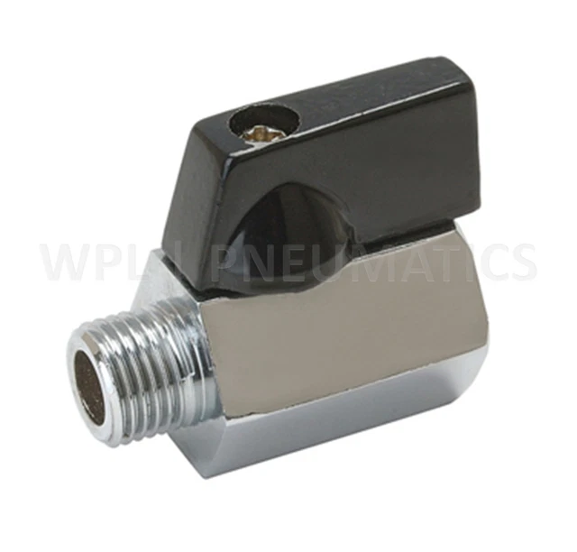 BALL VALVE 1/4 bsp Male Female Air Compressor to hose Mini Ball Valve ...