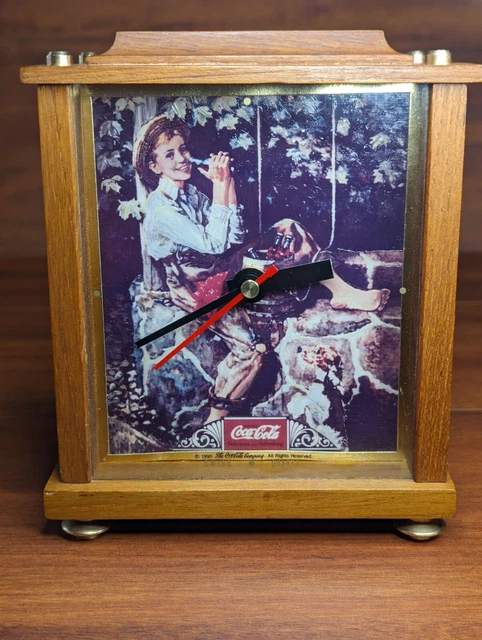 VINTAGE COCA-COLA NORMAN Rockwell Old Oaken Bucket Desk Clock 1990 New ...