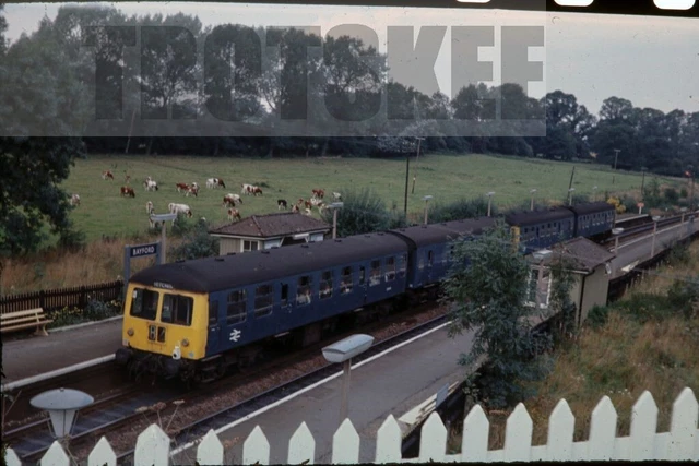 35MM SLIDE BR British Rail Diesel DMU Class 105 Bayford c1974 Original ...