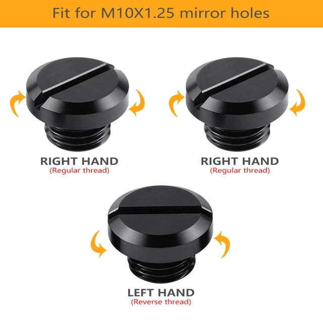 NICECNC BILLET ALUMINUM Mirror Hole Blanking Plugs M10x1.25 Motorcycle ...