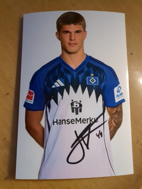 LUKA VUSKOVIC. ORGINALES Autogramm. Hamburg. Bundesliga. HSV. 2025/26 ...