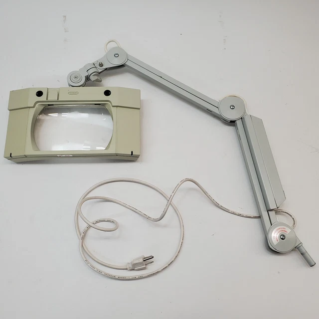 VINTAGE LUXO WAVE Desk Articulating Lighted Magnifier / Loupe 120v ...
