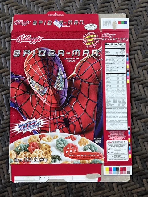 2002 KELLOGG’S SPIDER-MAN Toasted Oat Cereal box - Spidey Berry Fruit ...