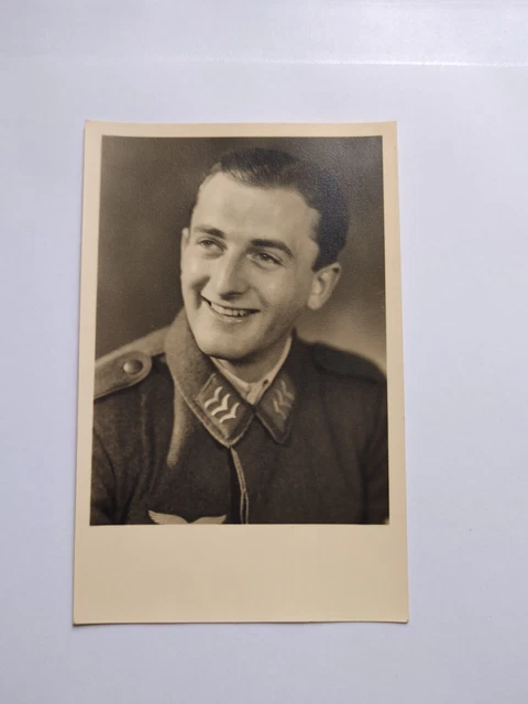 WW2 ERA GERMAN Wehrmacht army soldier portrait vintage photo postcard ...