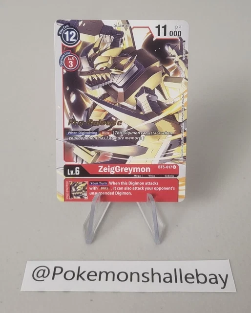 ZEIGGREYMON BT5-017 U Pre-Release *VLP* Digimon Card EUR 13,10 - PicClick FR