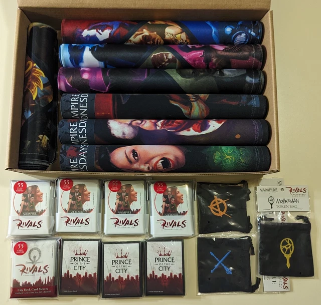 VAMPIRE THE MASQUERADE Rivals Playmat Sleeves Token Bags Lot ...