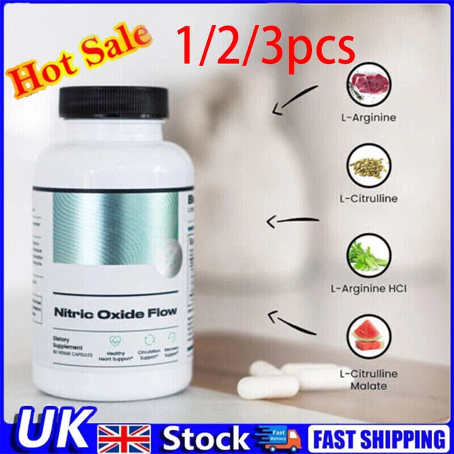 NITRIC OXIDE FLOW Nature Pure Blend L-Arginine Heart Circulation Blood ...
