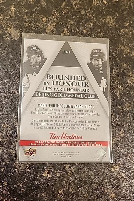 2023-24 UD TIM HORTONS BOUNDED BY HONOUR Marie-Philip Poulin / Sarah ...