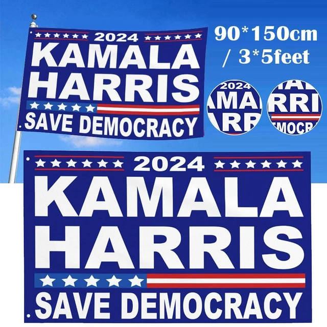 HARRIS PRESIDENTIAL FLAG Kamala Harris For Outdoor Lawn Banner Sign, £7 ...