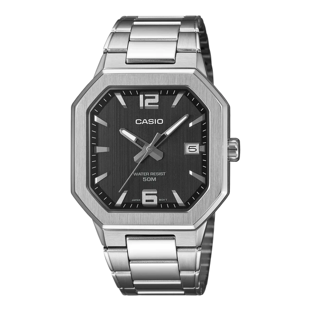 CASIO MTP-B195D-1AV MEN’S Watch Black Dial Stainless Steel 50M Watch ...