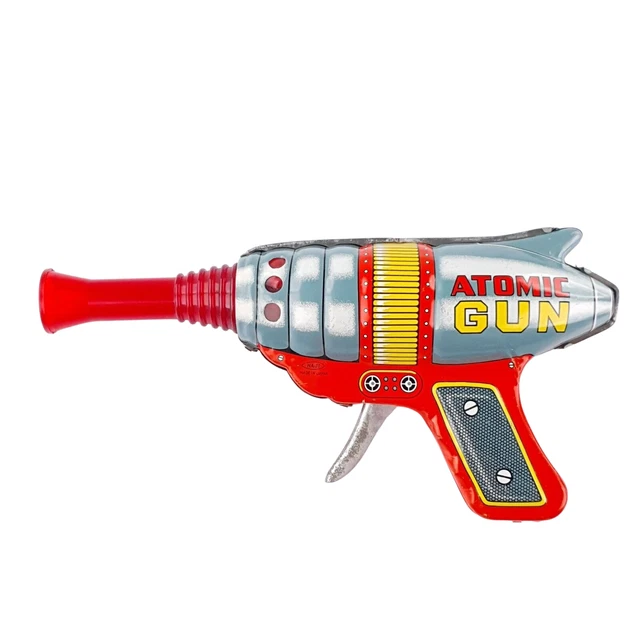 ATOMIC ROCKET GUN HAJI Japan Blech Spielzeug Vintage Space Age 60er ...