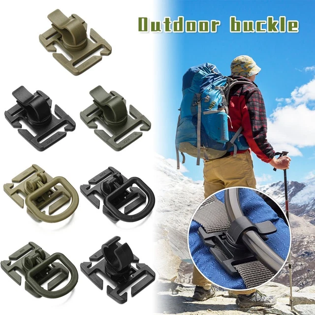 OUTDOOR MOLLE WEBBING Hose Clamp Strap Hang Buckle D Ring Clip Mountain ...