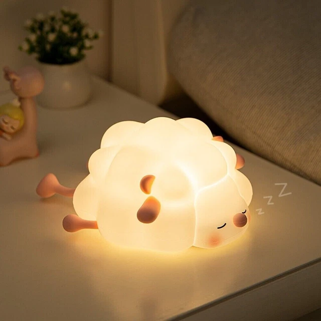 SLEEPY SHEEP LAMP LED Silicone Mood Light Kids Bedroom CUTE Night Light ...