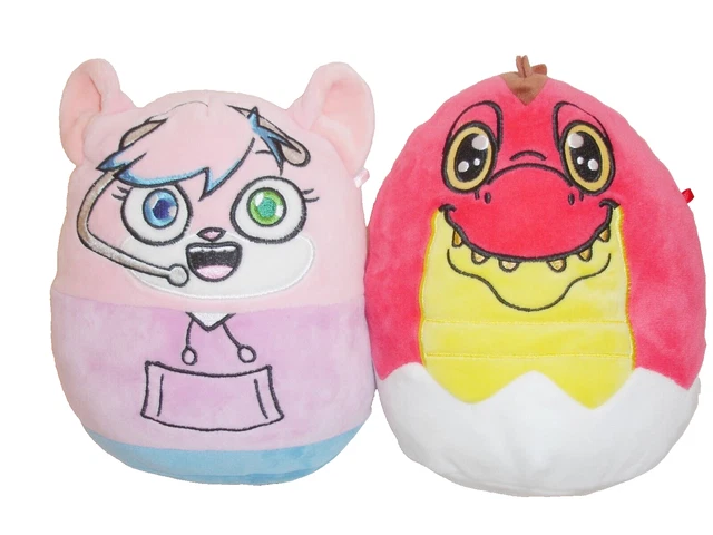 SQUISHMALLOWS RYANS WORLD ALPHA LEXA & SHELLDON 💜Cat & Dinosaur💜 9" 💜 £ ...