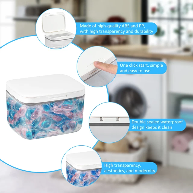 LAUNDRY PODS CONTAINER Automatic Pop-Up Dishwasher Pod Holder Large ...