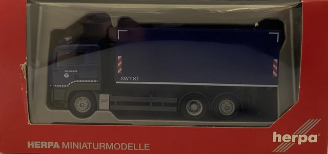 HERPA MAN TGS L 3-Achs Wlf / Abrollkipper Bundespolizei Fahrschule Swt ...