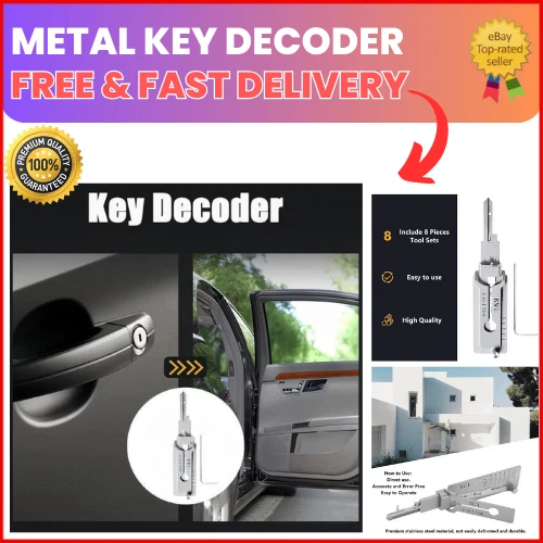 METAL KEY DECODER 2-in-1 Pick Tool Multi-use Unlock Maintenance Repair ...