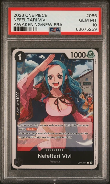 NEFELTARI VIVI 2023 One Piece Awakening Of The New Era OP-05 #086 PSA 10 EUR 43,40 - PicClick FR