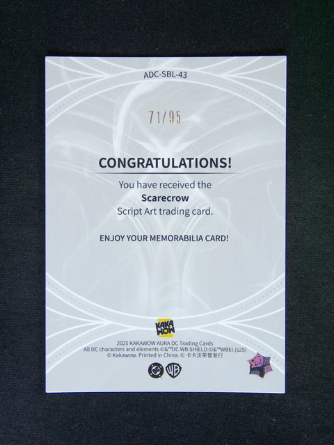 2025 KAKAWOW AURA DC Scarecrow Script Art Auto Blue /95 $1.37 - PicClick CA