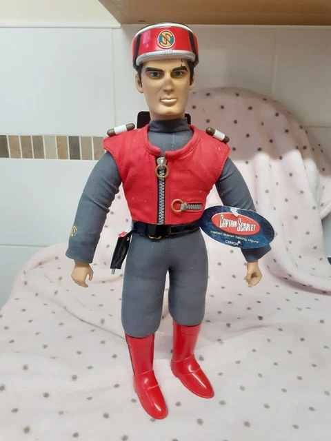 VINTAGE CARLTON CAPTAIN Scarlet Talking Action Figure 15" With Tag £14. ...