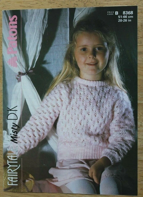 VINTAGE KNITTING PATTERNS - Paton's Fairytale Misty DK Dolman Sweater ...