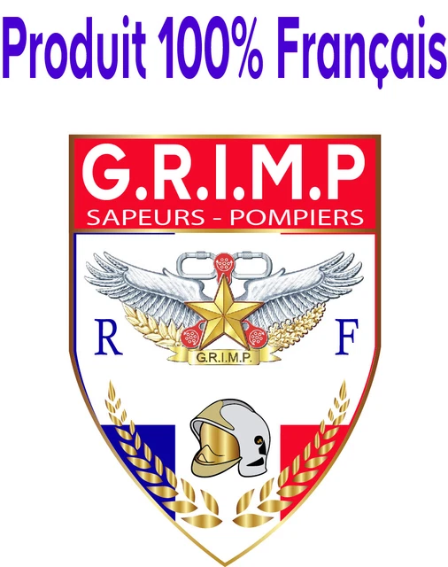 AUTOCOLLANT SAPEURS POMPIERS G.R.I.M.P, écusson pare-brise voiture EUR ...