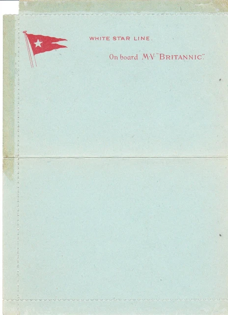 WHITE STAR LINE original letter card M.V. Britannic $35.00 - PicClick CA