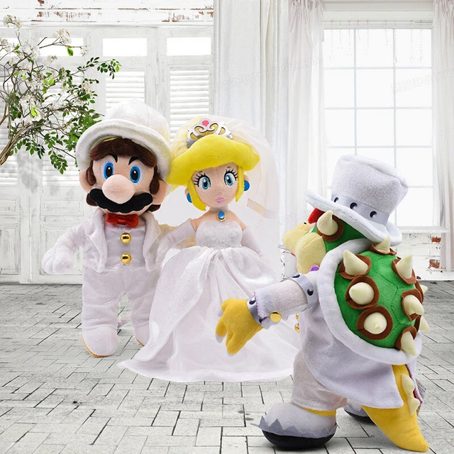 SUPER MARIO WEDDING Series Princess Peach Koopa Bowser Plush Stuffed ...
