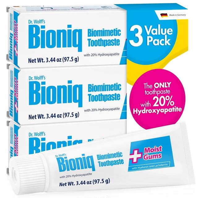 BIONIQ PLUS BIOMIMETIC Toothpaste with 20 Percent Hydroxyapatite for ...