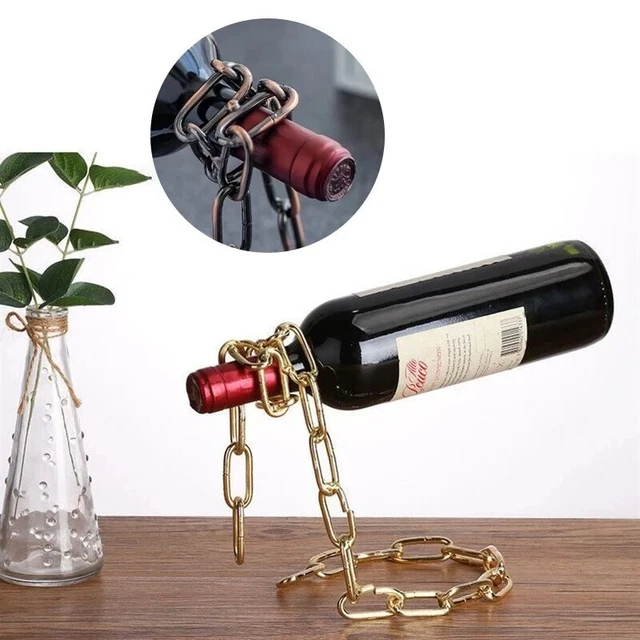 MAGIC HANGING CHAIN Rack Bottle of Display Stand Kitchen Dining Room ...