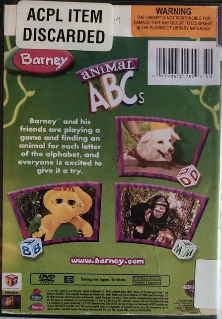 BARNEY - ANIMAL ABCs (DVD, 2008) $10.96 - PicClick CA