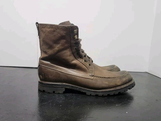 JOHN VARVATOS BROWN Leather Lace Up Tall Ankle Boots Men's 9 £90.68 ...