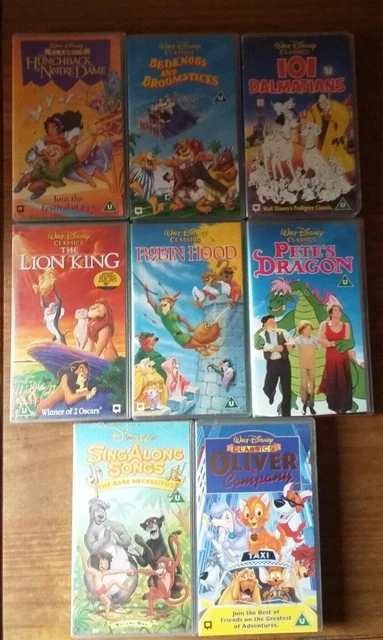 BUNDLE OF 8 Walt Disney VHS Cert. U Classic Animated Films All Tested £ ...