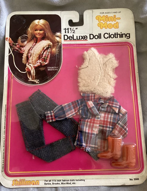 VINTAGE 1970S SHILLMAN Mini Mod Deluxe Doll Country Western Outfit ...