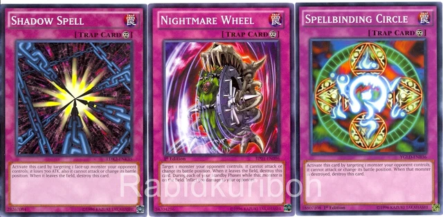 YUGIOH NIGHTMARE WHEEL + Shadow Spell + Spellbinding Circle -- Set $5. ...
