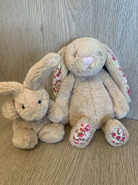 JELLYCAT SMALL BASHFUL Blossom Honey Bunny + Baby Pre Owned £42.32 ...