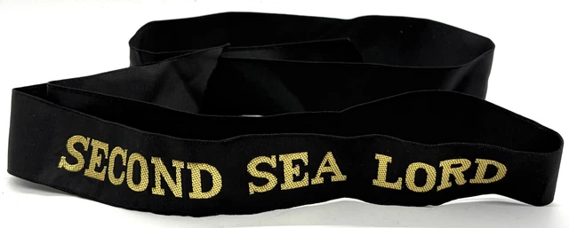 BRITISH MILITARY ISSUE Royal Navy Second Sea Lord Pork Pie Hat Tally ...