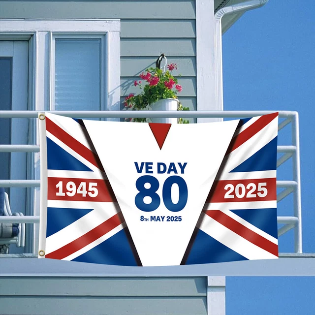 2025 VE DAY 80th Anniversary Flag 3x5 Ft VE Day Flag Memorabilia Flag ...