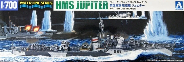 AOSHIMA 1/700 SCALE Model Kit WWII British J-Class Destroyer HMS ...