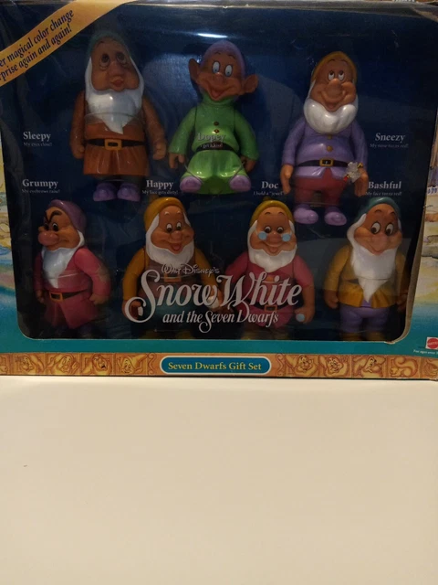 1992 MATTEL WALT Disney Snow White and the Seven Dwarfs Gift Set Color ...