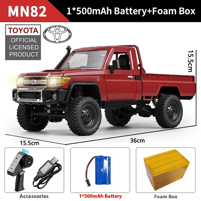 1:12 RETRO 4WD RC Car with LED Lights 2.4G 4CH Remote Control Off Road ...