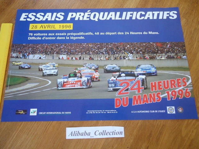 Poster Original 24 Heures Du Mans 1996 Essais Prequlificatifs Affiche