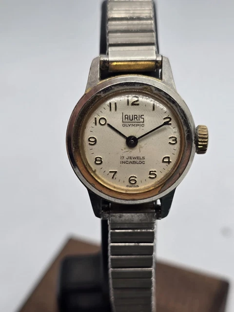 VINTAGE SWISS MADE Lauris Olympic 17 Jewels Incabloc Mechanical watch ...