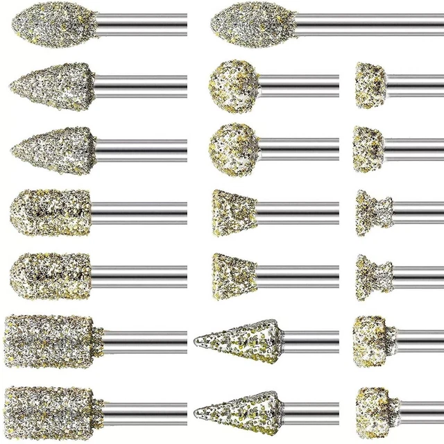 20*DIAMOND GRINDING BURR Drill Bits 3mm Grinding Diameter For Rotary ...