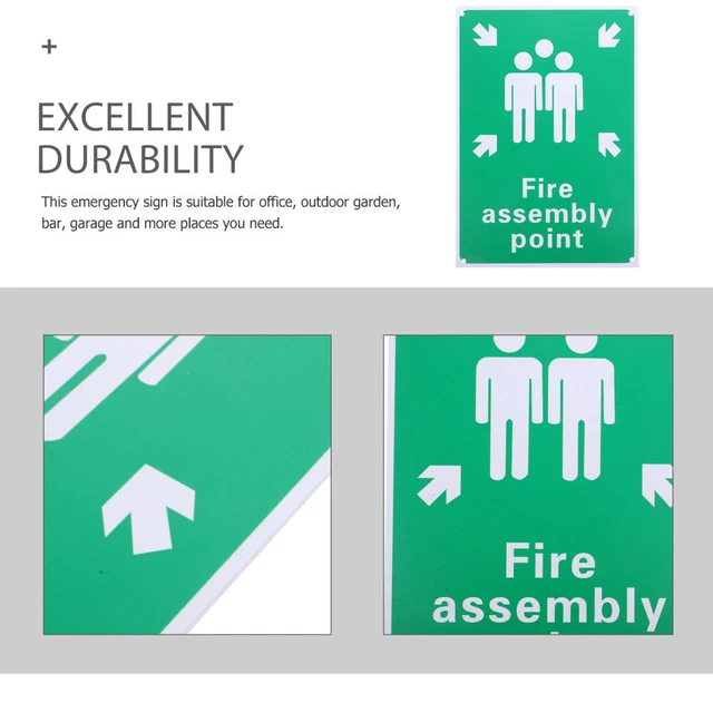 EVACUATION ASSEMBLY POINT Sign Emergency Exit Fire Rally Aluminum Plate ...