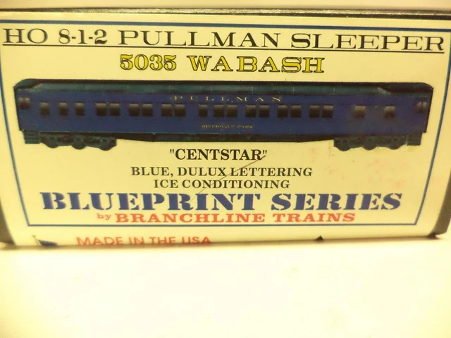 BRANCHLINE HO PULLMAN Sleeper kit, Wabash, (bf) $19.99 - PicClick