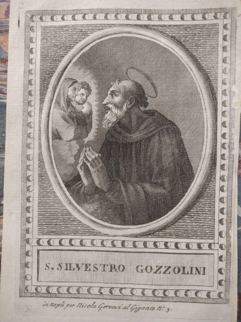 SAN SYLVESTER GOZZOLINI Orden Silvestrini Aguafuerte Original Imprimir ...