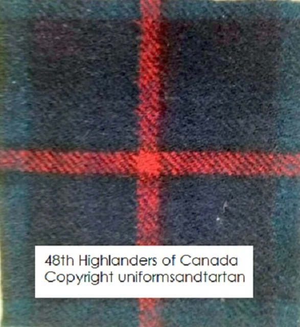 WW2 CANADIAN ARMY 48 th Highlanders tartan patch badge backing for TOS ...